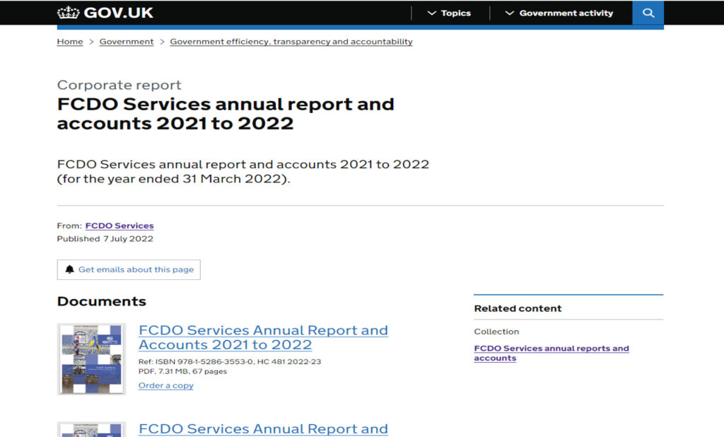 Our Annual Report and Accounts for 2021/22 - FCDO Services