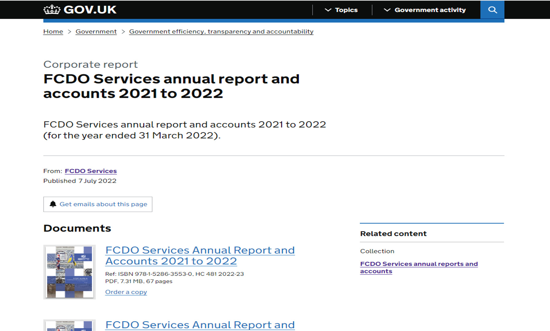 Our Annual Report and Accounts for 2021/22 - FCDO Services